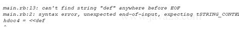 Ruby String String Heredocs