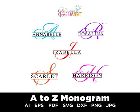 Split Letter Monogram Svg Split Monogram Font Monogram Svg Bundle Family Monogram Svg