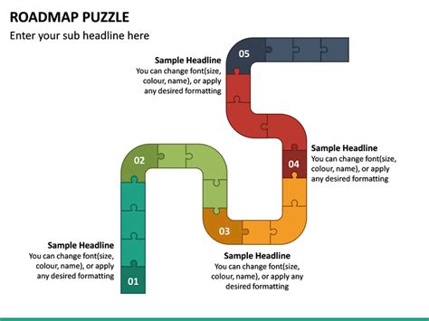 Roadmap Puzzle PowerPoint Template SketchBubble