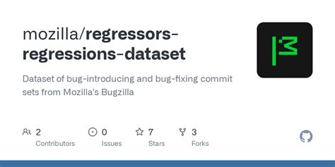 Github Mozillaregressors Regressions Dataset Dataset Of Bug