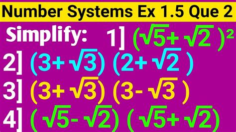 simplify each of the following expressions 3 √3 2 √2 3 √3 3 √3 √5 √2 ² √5 √2 √5 √2