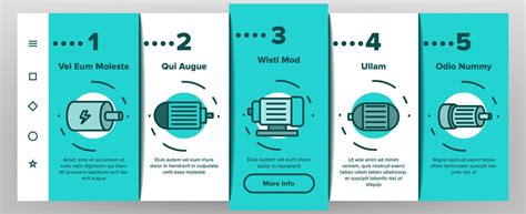 Electronic Motor Tool Onboarding Icons Set Vector 10152902 Vector Art At Vecteezy