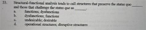 Solved Structural Functional Analysis Tends To Call