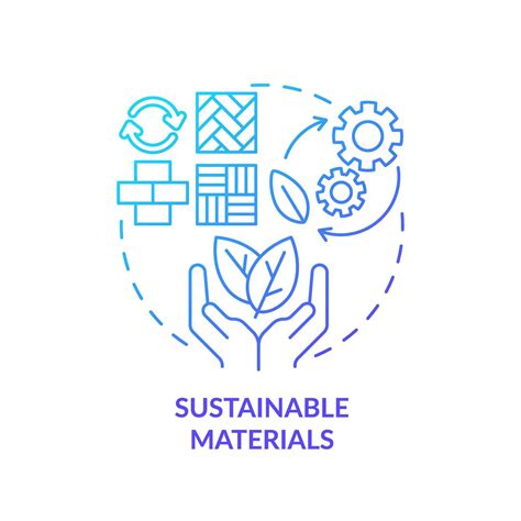 Blue Gradient Sustainable Materials Icon Concept Isolated Vector Sustainable Office Thin Line