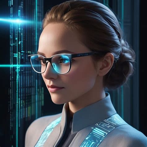 Binary Code Cyber Business Woman Images With Ai Generated Premium AI Generated Image
