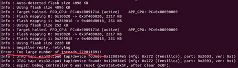 When Debugging Esp JTAG Print Too Large Number Of Threads Please Help Analyze