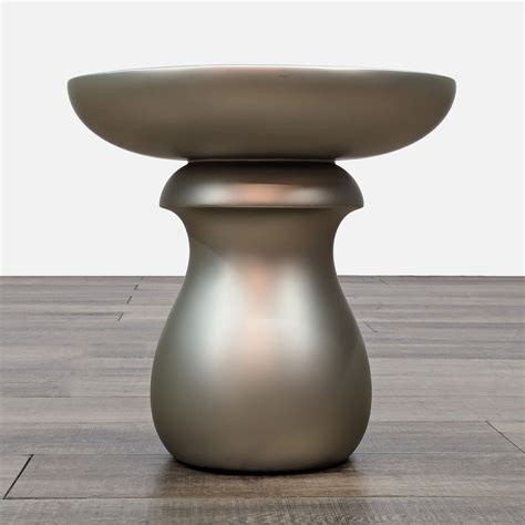 Roche Bobois Chess End Table In Matte Gold Aptdeco