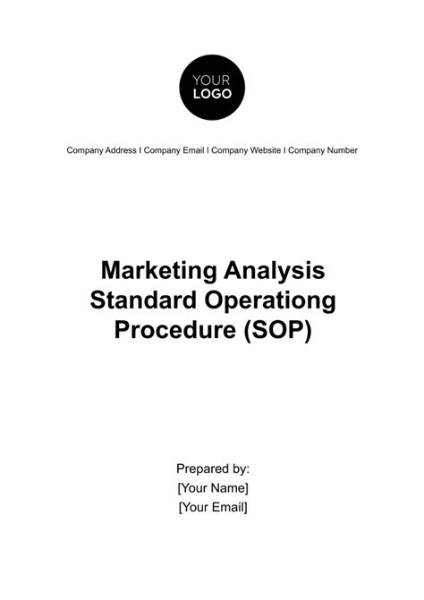 Free Marketing Analysis Standard Operating Procedure Sop Template To