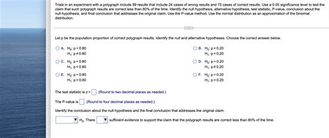 solved trials in an experiment with a polygraph include 99