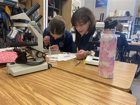 6th Grade Using Microscopes And Making Wet Mount Slides Cardinal Pacelli