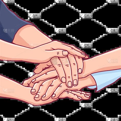 合作共赢团结手势元素素材 花瓣网