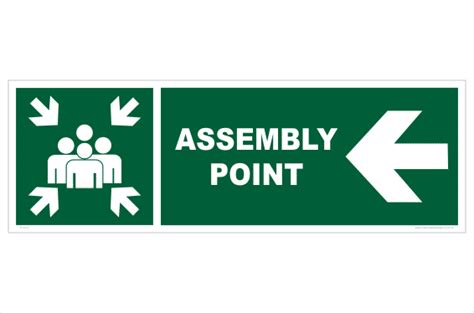 Assembly Point Left Sign International Iso Signs Australia