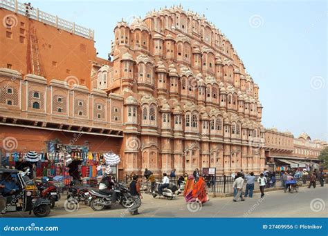 Palácio Dos Ventos Jaipur De Hawa Mahal India Foto Editorial