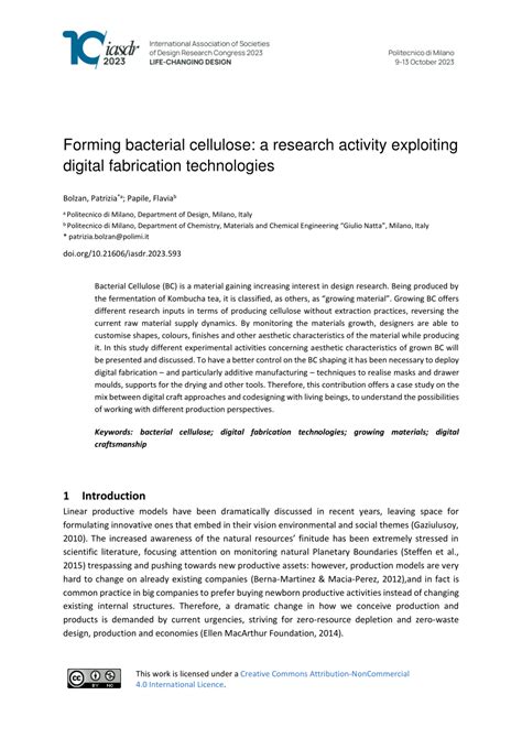 Pdf Forming Bacterial Cellulose A Research Activity Exploiting