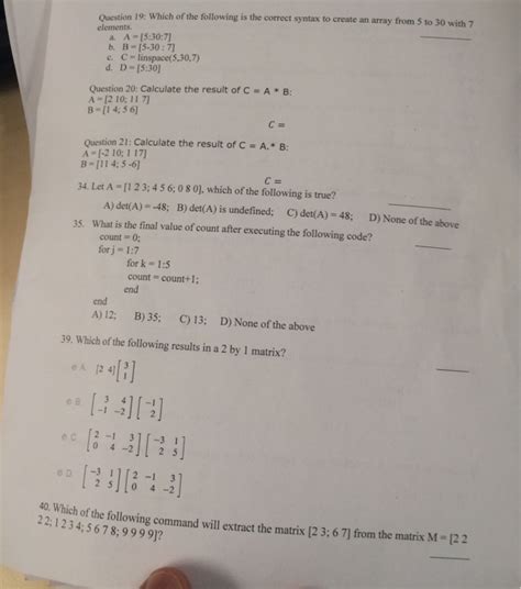 Solved Which Of The Following Is The Correct Syntax To