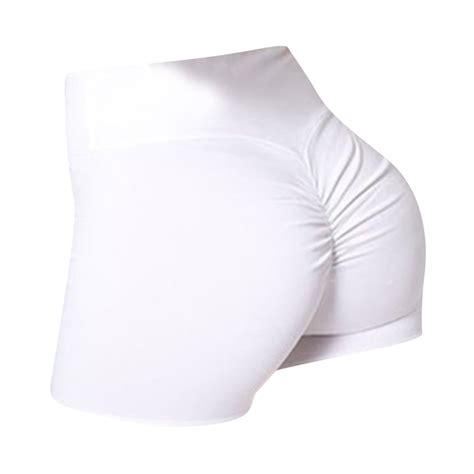 Womens Shorts Plus Size Sexy Ruched Lifting Gym Shorts High Waisted
