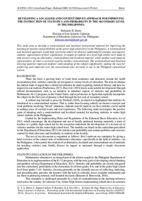 Pdf Developing A Localized And Context Driven Approach For Improving The Instruction Of