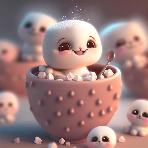 Premium Photo A Group Of Tiny Alien Dolls Are In A Bowl With Eggs