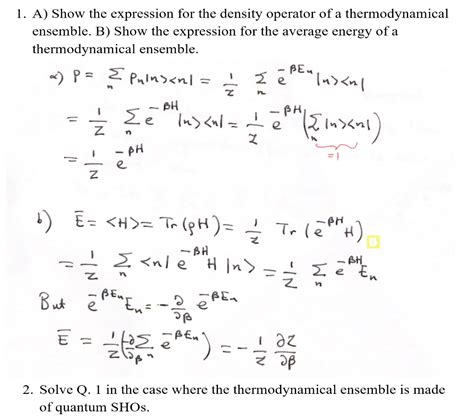 Solved A Show The Expression For The Density Operator Of A