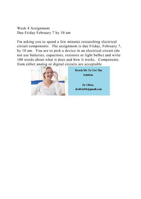 Week 4 Assignment Due Friday February 7 By 10 Amim Asking Ydocx