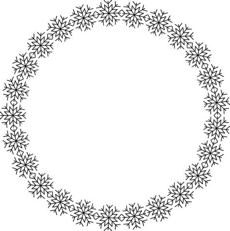 Premium Vector Snowflake Circle Frame Winter Snowflake Round Border