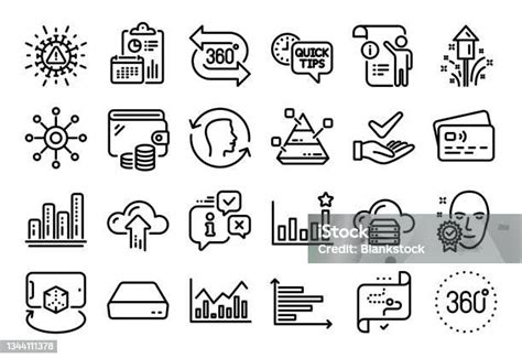 증강 현실 효능 및 피라미드 차트 선 아이콘 세트의 벡터 세트입니다 벡터 0명에 대한 스톡 벡터 아트 및 기타 이미지 0명 그래프 달력 Istock