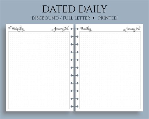 Dated Daily Layout With Dot Grid PT Paper