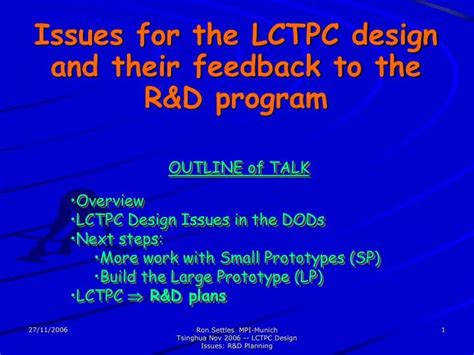 Ppt Issues For The Lctpc Design And Their Feedback To The Randd Program