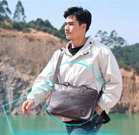 Bullcaptain Briefcase Mens Leather Business Handbag Shoulder Messenger