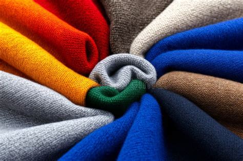 Colorful Arrangement Of Folded Fabric Swatches Displaying Various