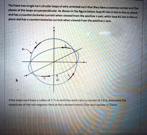 solved you have two single turn circular loops of wire oriented such