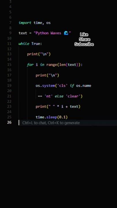 14100 Interesting Python Code 🌊 Wave Text Animationcodequest