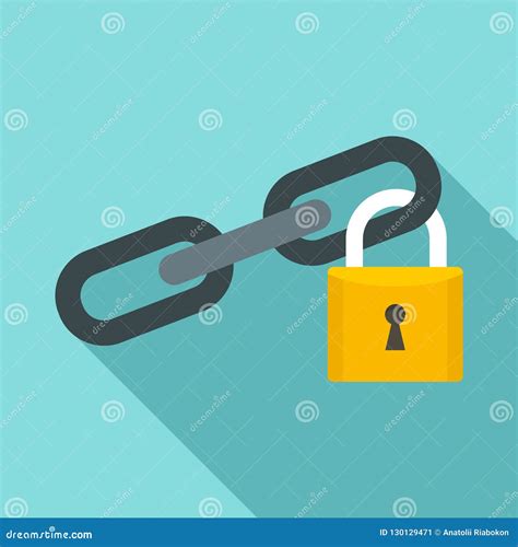 Secured Lock Icon Flat Style Stock Vector Illustration Of Encryption Password 130129471