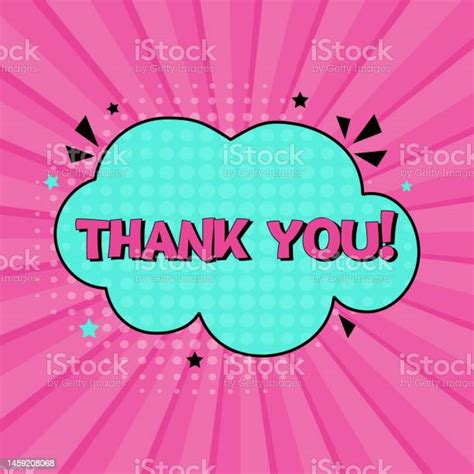 Comic Speech Bubble With Expression Text Thank You Vector Bright ...