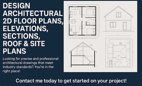 Design Architectural 2d Floor Plans Elevations Sections Roof Site
