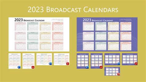 Broadcast Calendars 2023 2026 Free Downloads