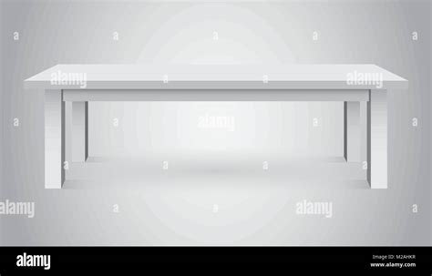 Vector 3d table for object presentation. Empty white top table isolated on gray background Stock ...