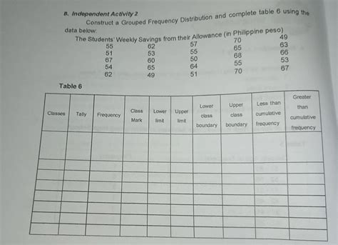 solved independent activity 2 construct a grouped frequency