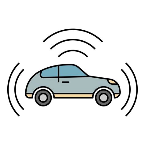 Driverless Car Icon Color Outline Vector 15887804 Vector Art At Vecteezy