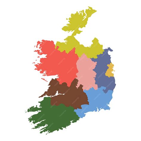 Premium Vector Ireland Map Map Of Ireland In Main Regions