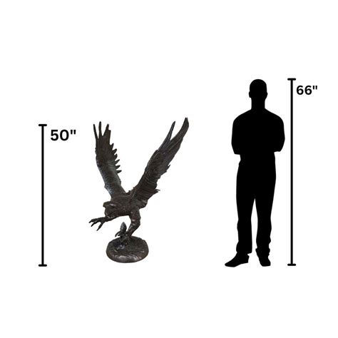 Aluminum Hunting Fish Eagle Statue Wildlife Metal Décor
