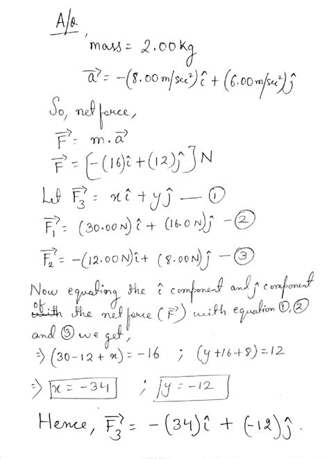 A 2 00 Kg Object Is Subjected To Three Forces That Give It An