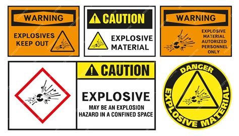 Premium Vector Explosive Warning Signs Hazard Signs Premium Vector Explosive Warning Signs Hazard Signs