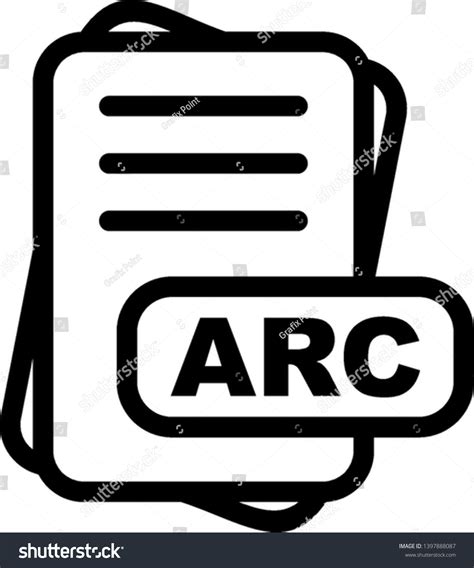 arc file format icon design for your project royalty free stock