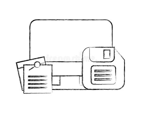Computer Floppy Disk And Notes Memo Office Stock Illustration Illustration Of File Digital