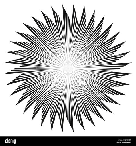 Abstract Radial Burst Black And White Star Pattern Geometric Sharp Lines Vector Graphic