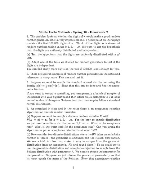 hmwk2 homework assignment 2 monte carlo methods spring 16 homework
