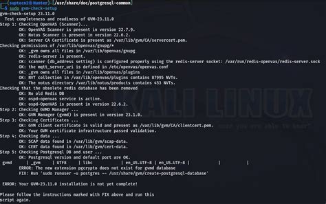 Cannot Install Openvas In Kali Due To Pg Gvm Extension Error Linux