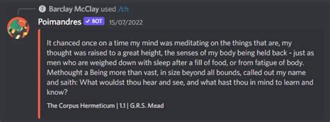 Poimandres Discord Bot Barclay Mcclay