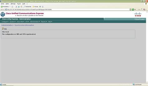 Unity Express Gui Issue Ccme Synchronize Information Not Possible